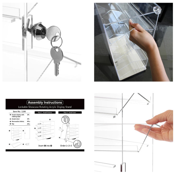 4 Removable slanted shelf acrylic case - 888 Display USA, Inc.