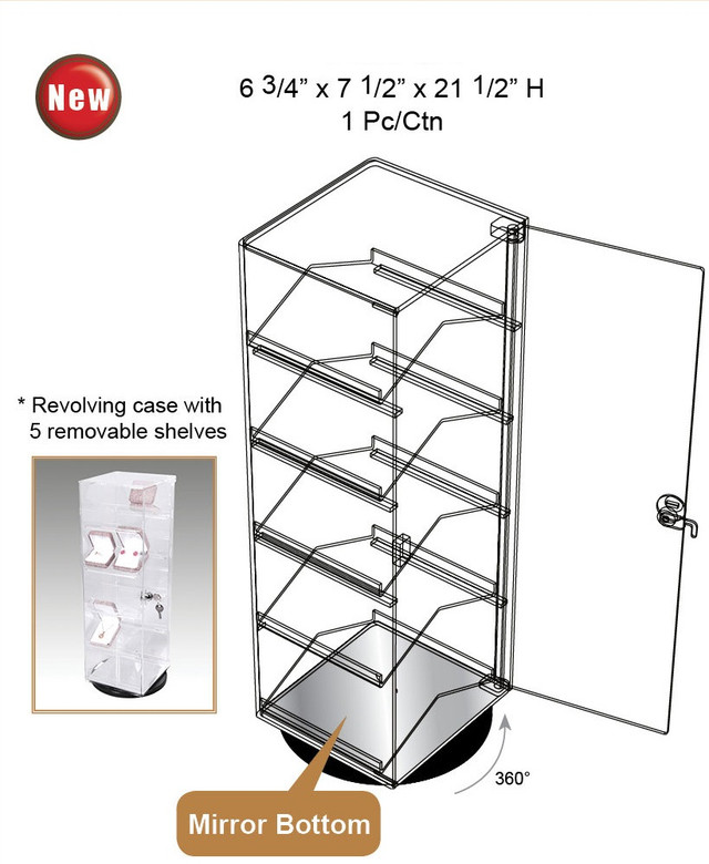 5 Removable slanted shelf acrylic case - 888 Display USA, Inc.