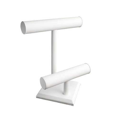 White Leatherette Double T Bar - 888 Display USA, Inc.