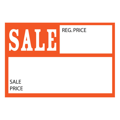 Small Paper "Sale Reg.Price - Sale Price" Store Message Sign (50Pcs ...