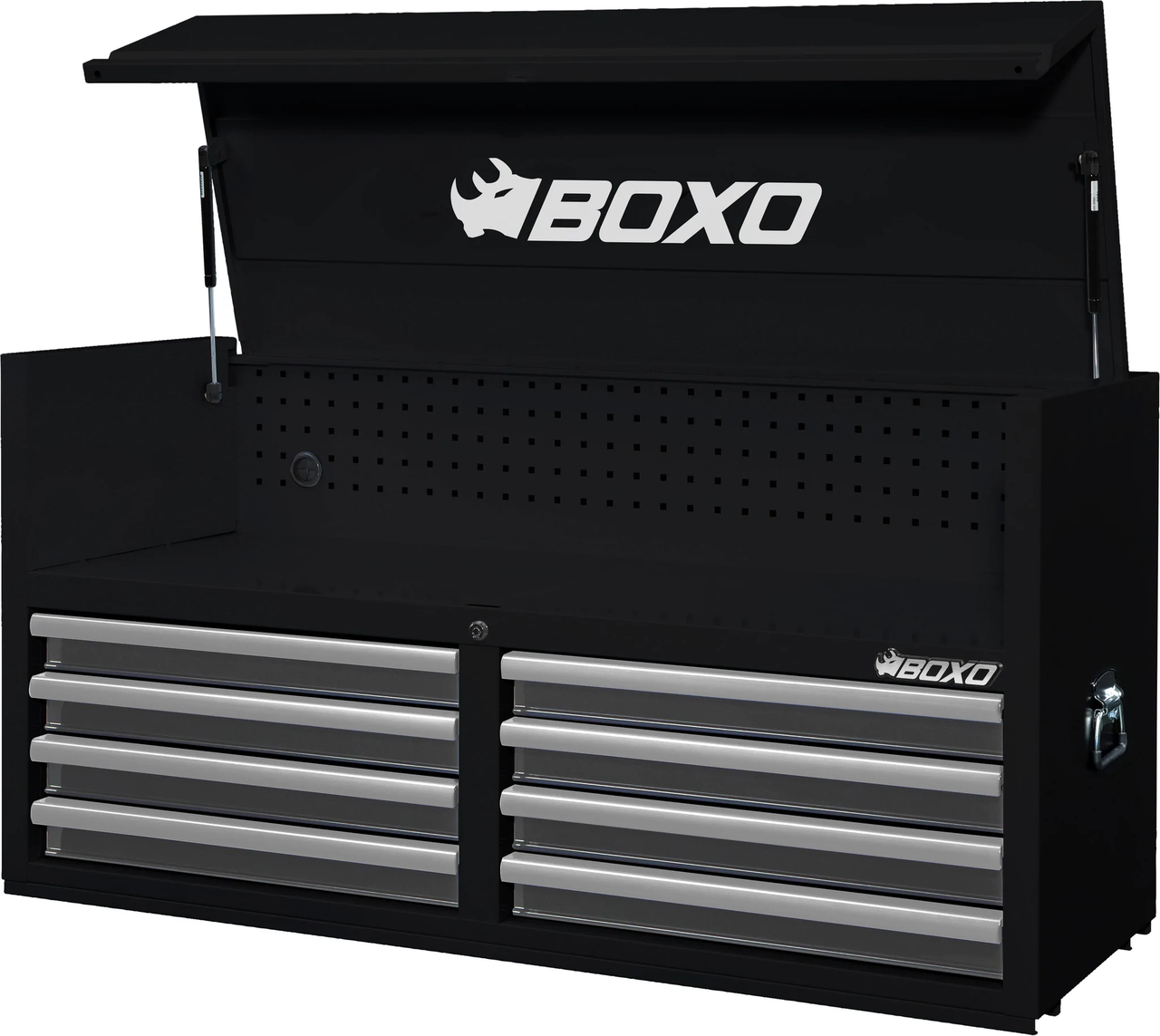 Boxo 53 8 Drawer Top Box With Drawer Trim Pack Black Body Silver