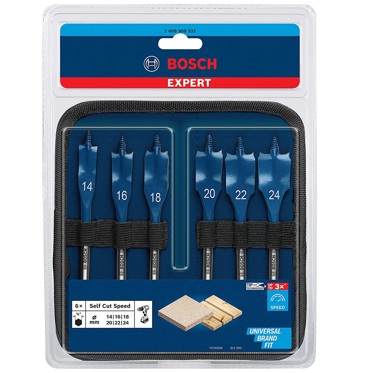 BOSCH SELF CUT SPEED BIT SET 6pc