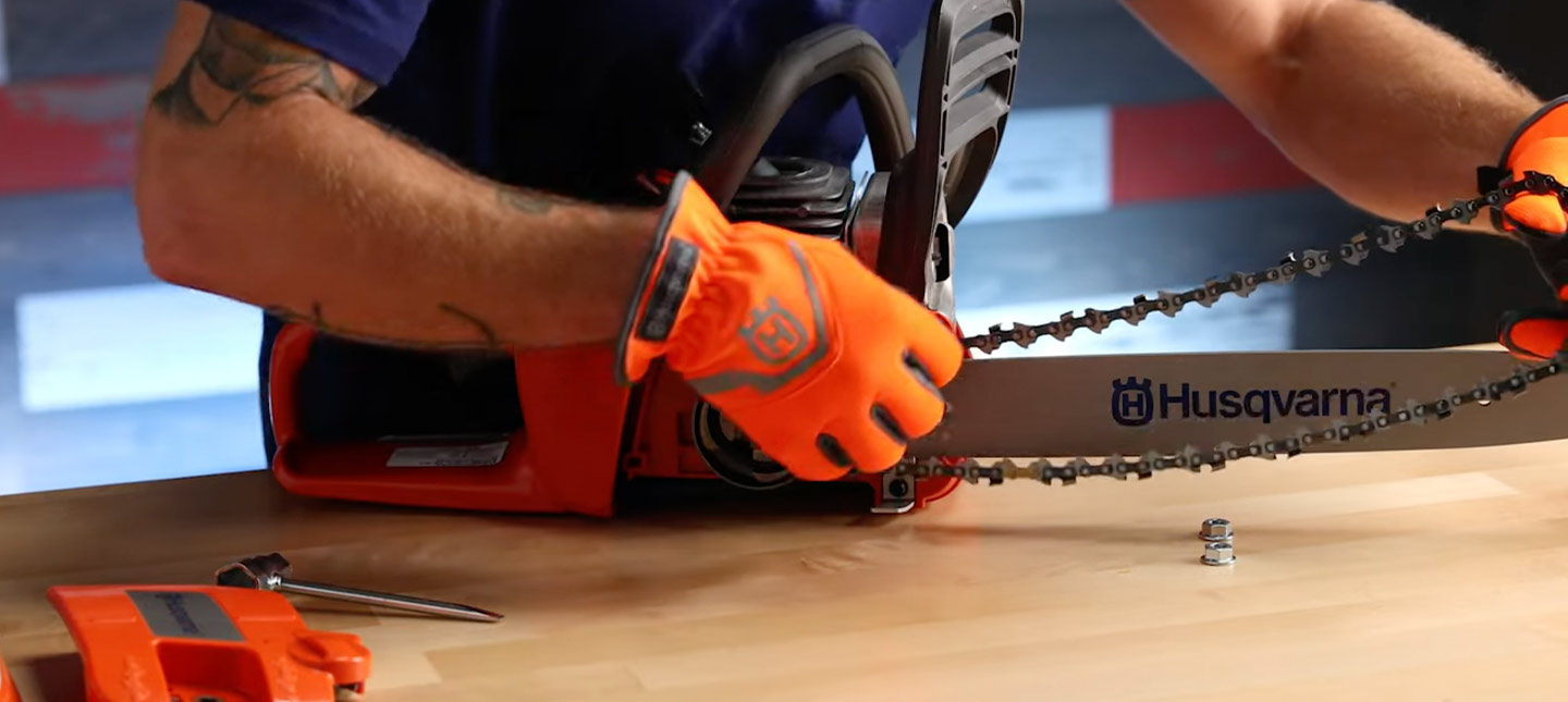 How To Assemble the Bar and Chain on a Chainsaw - Sherrilltree