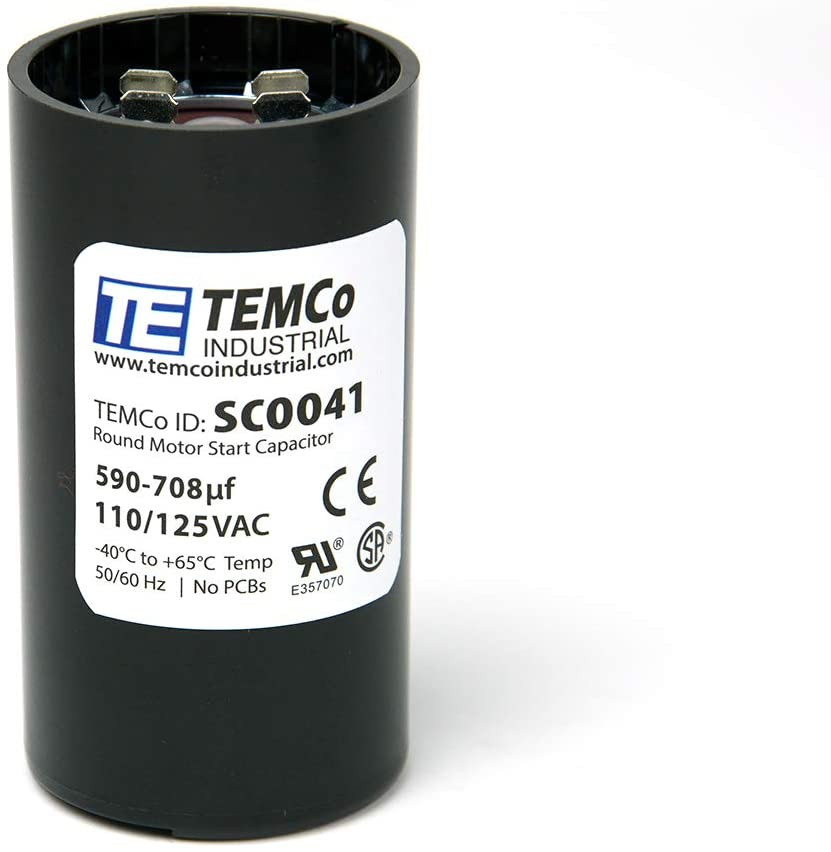TEMCo 590-708 uF MFD CD60 Start Capacitor 110-125V AC Round | 50/60 Hz ...
