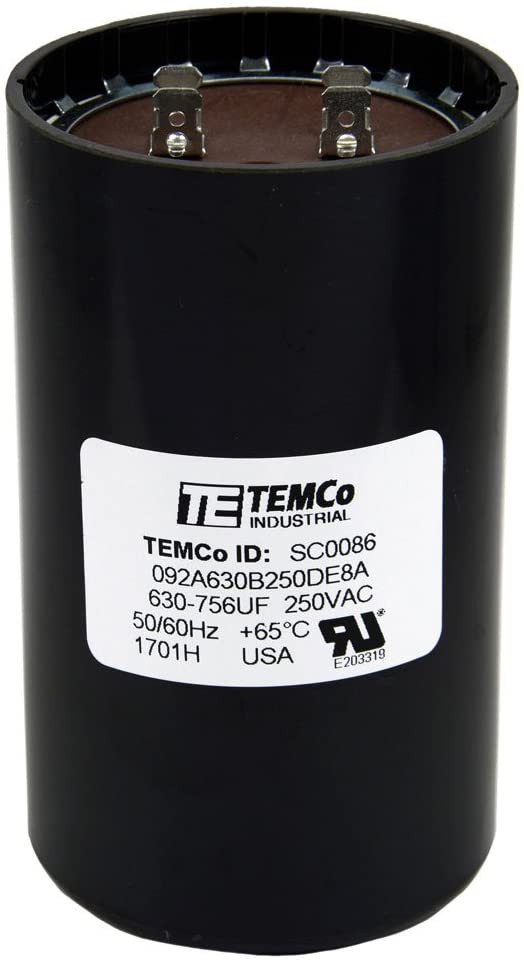 TEMCo 630-750 uF MFD CD60 Start Capacitor 220-250V AC Round | 50/60 Hz ...