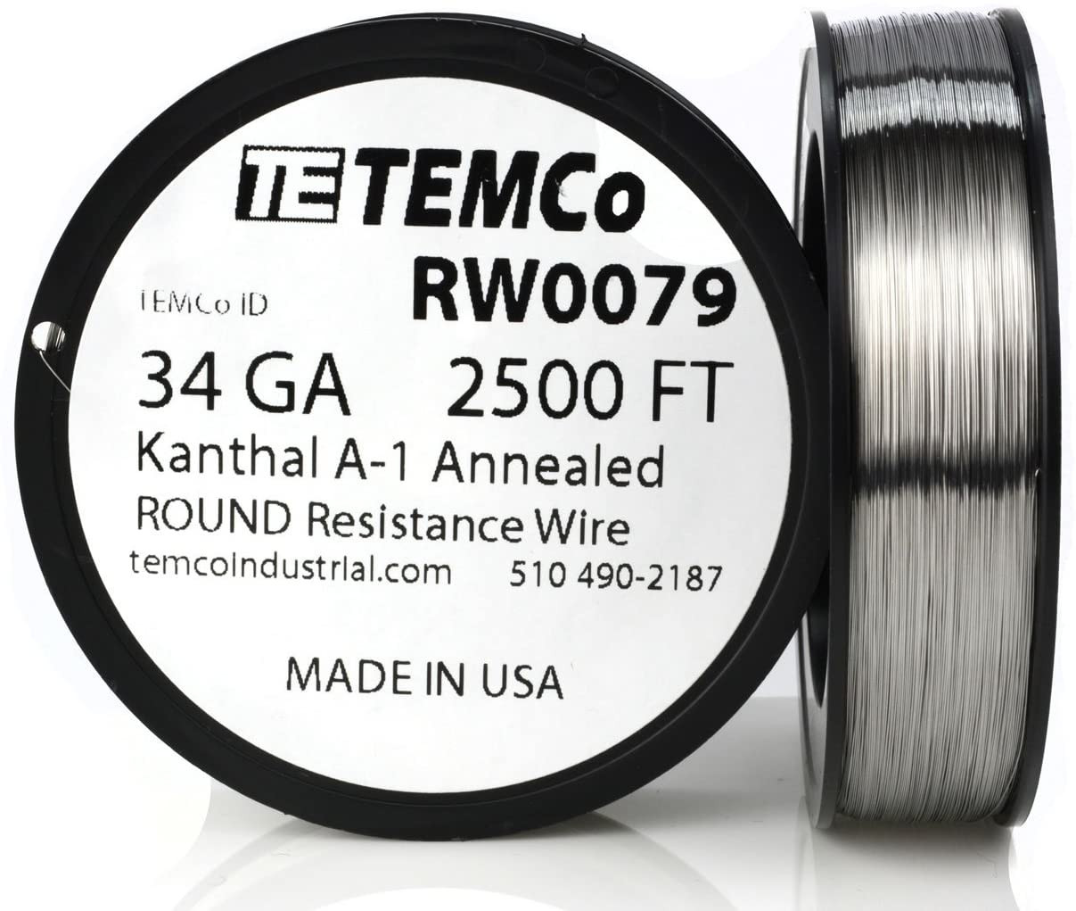 34 AWG 2500 ft Kanthal A-1 round resistance wire. - TEMCo Industrial
