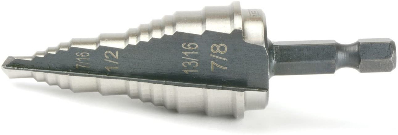 Step Drill Bit TH0357 - M35 Cobalt 3/16" - 15/16" for use with ...