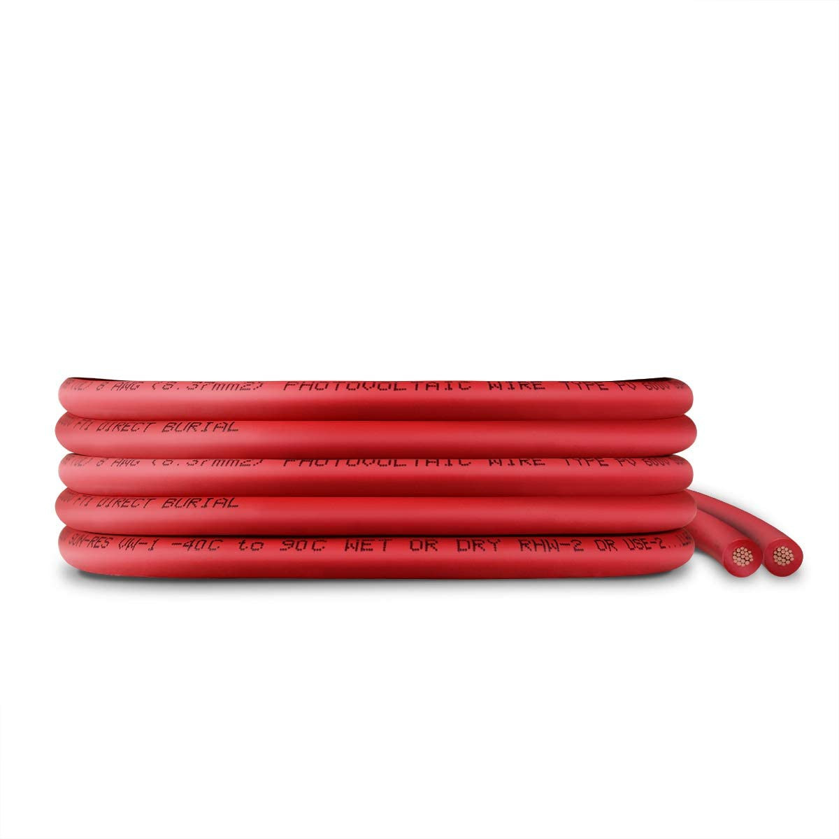 8 AWG Solar Panel Wire SW0074 - 40 ft - UL 4703 Power Cable Red - Made ...