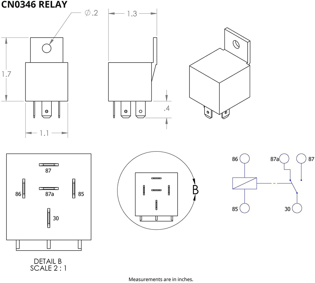 TEMCo 6V 30/40 Amp Bosch Style S Relay SPDT Automotive