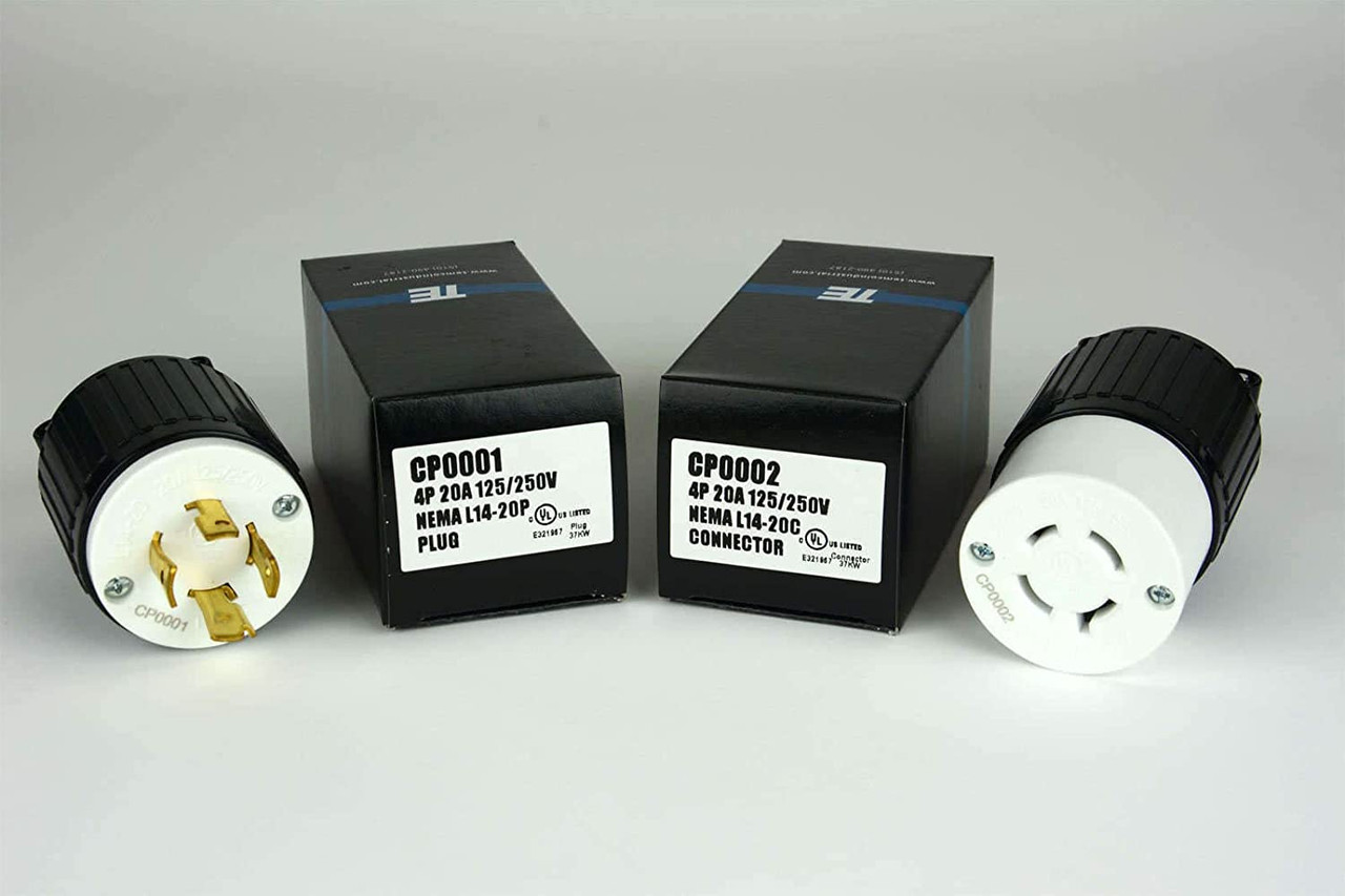 TEMCO CP0029 - NEMA L14-20P Pair Plug 20A 125/250V Locking UL Listed ...