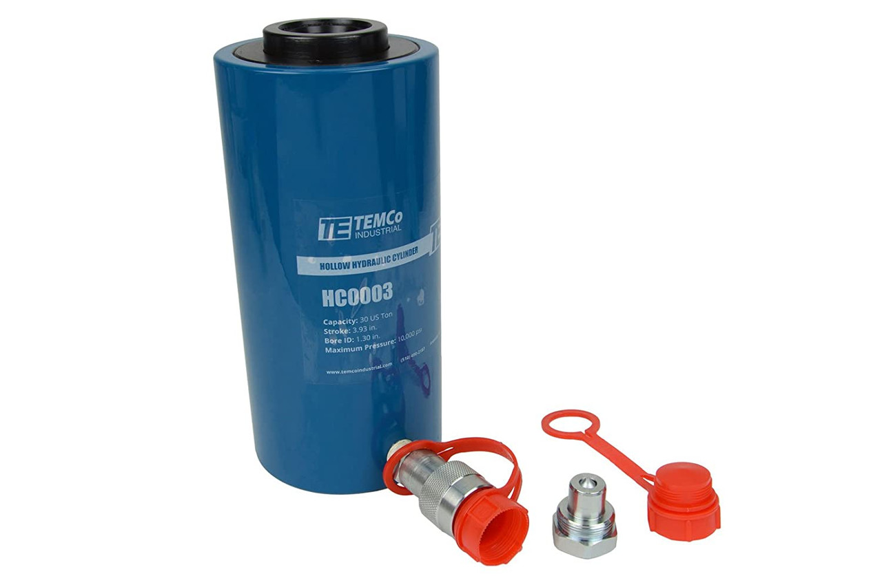 Hollow Hydraulic Cylinder Ram 30 TON 4 Inch Stroke - TEMCo Industrial
