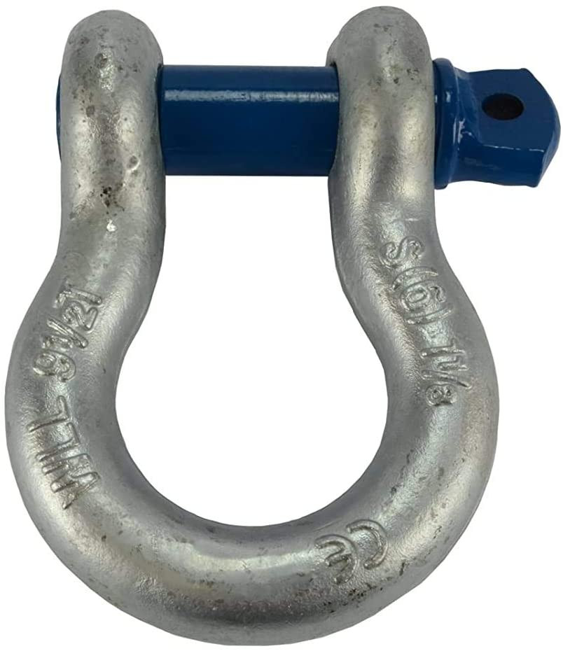 1 1/8" D Ring Bow Shackle Screw Pin Clevis 9.5 Ton - TEMCo Industrial