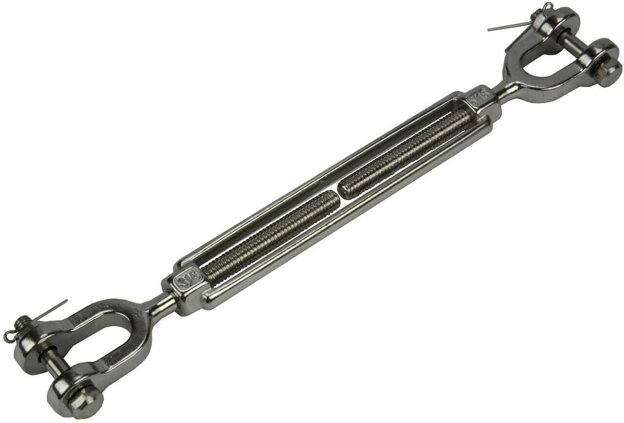 5/16" Jaw and Jaw Turnbuckle Open Body 316 Stainless Steel for Sailboat ...