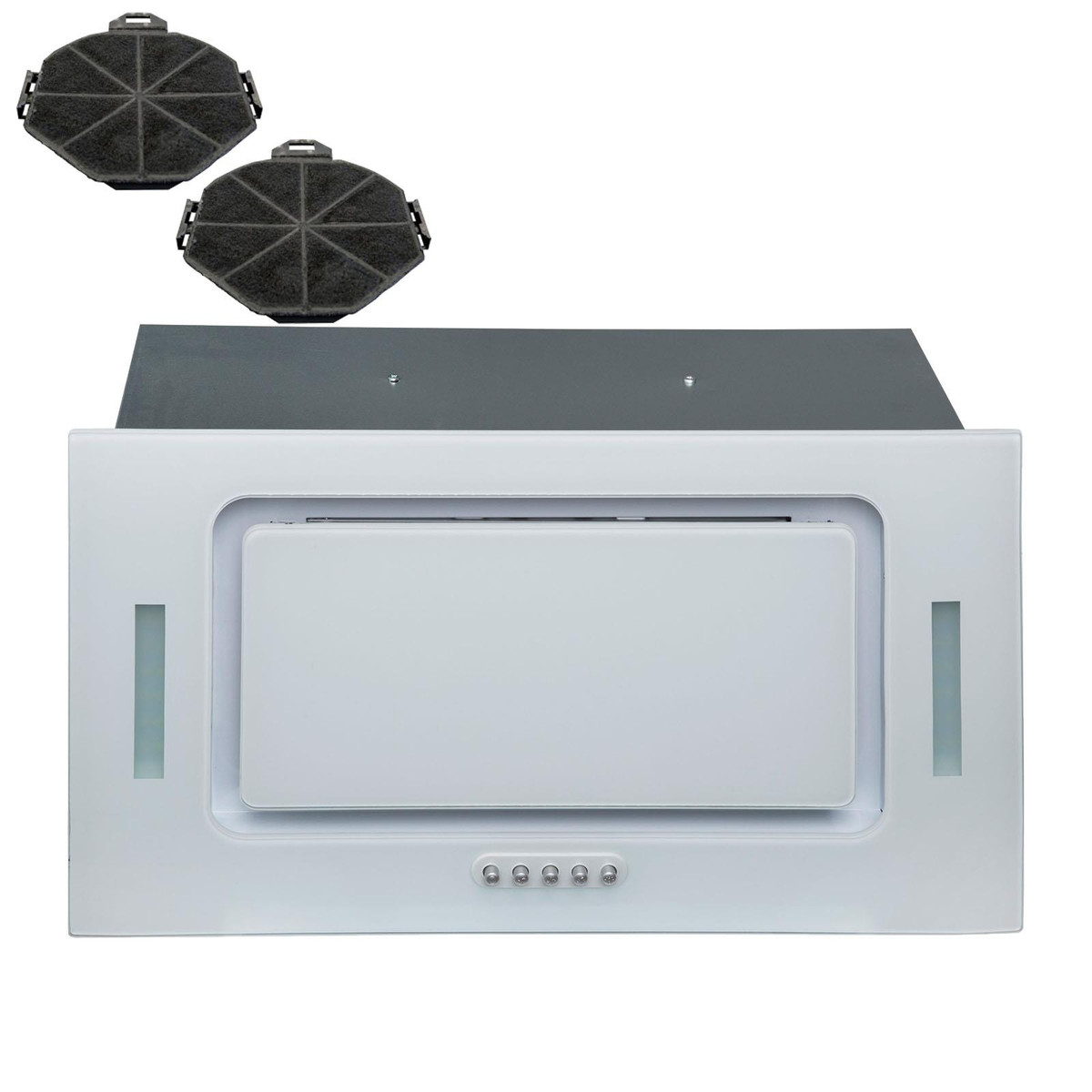 SIA UCG52WH 52cm White Glass Built In Cupboard Cooker Hood Fan ...