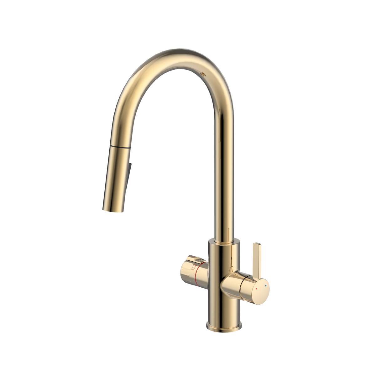 SIA 4-in-1 Brushed Gold Boiling Tap with Tank Pull Out Spray BWT4GO ...