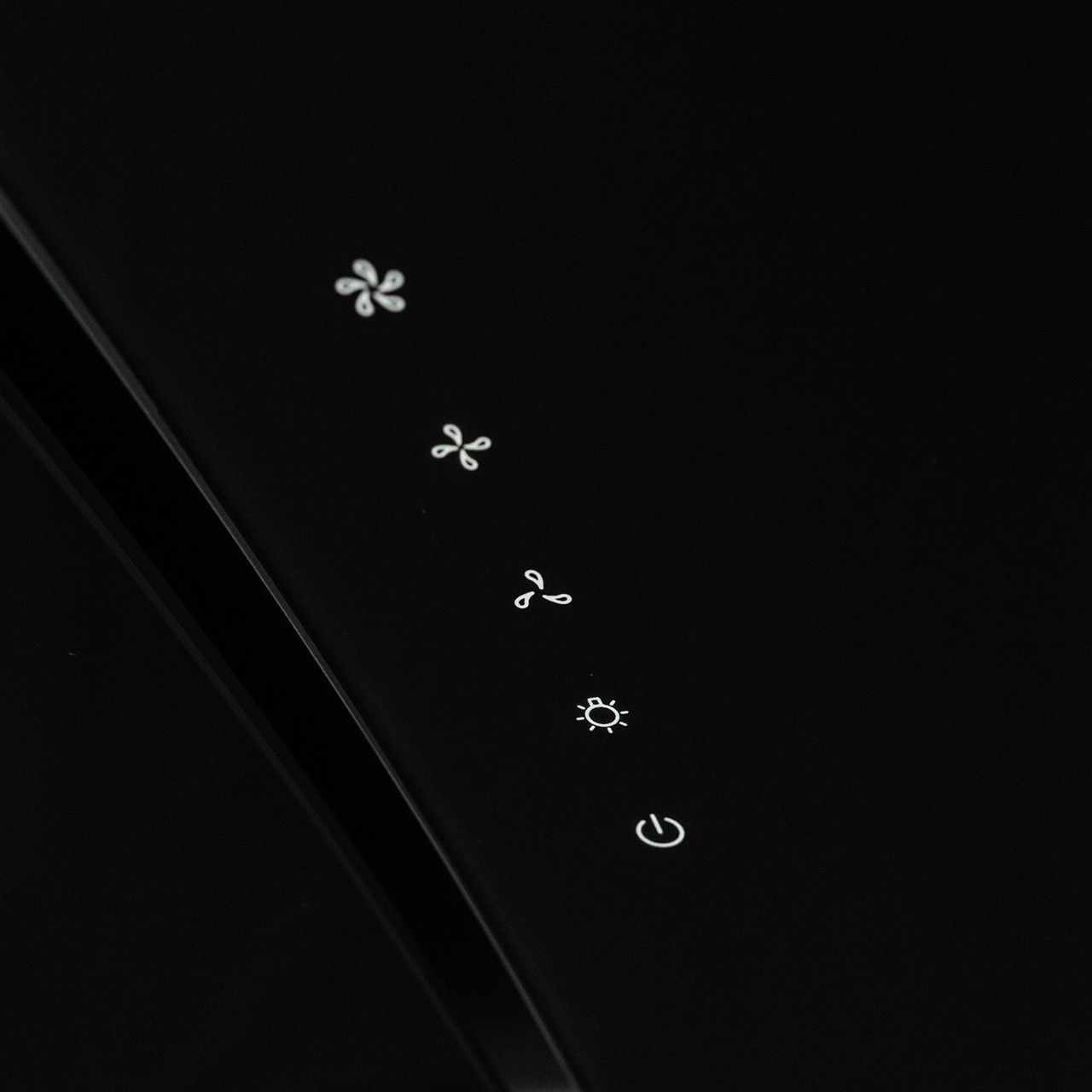 SIA 90cm Black Touch Control Curved Angled Cooker Hood Fan And Glass ...