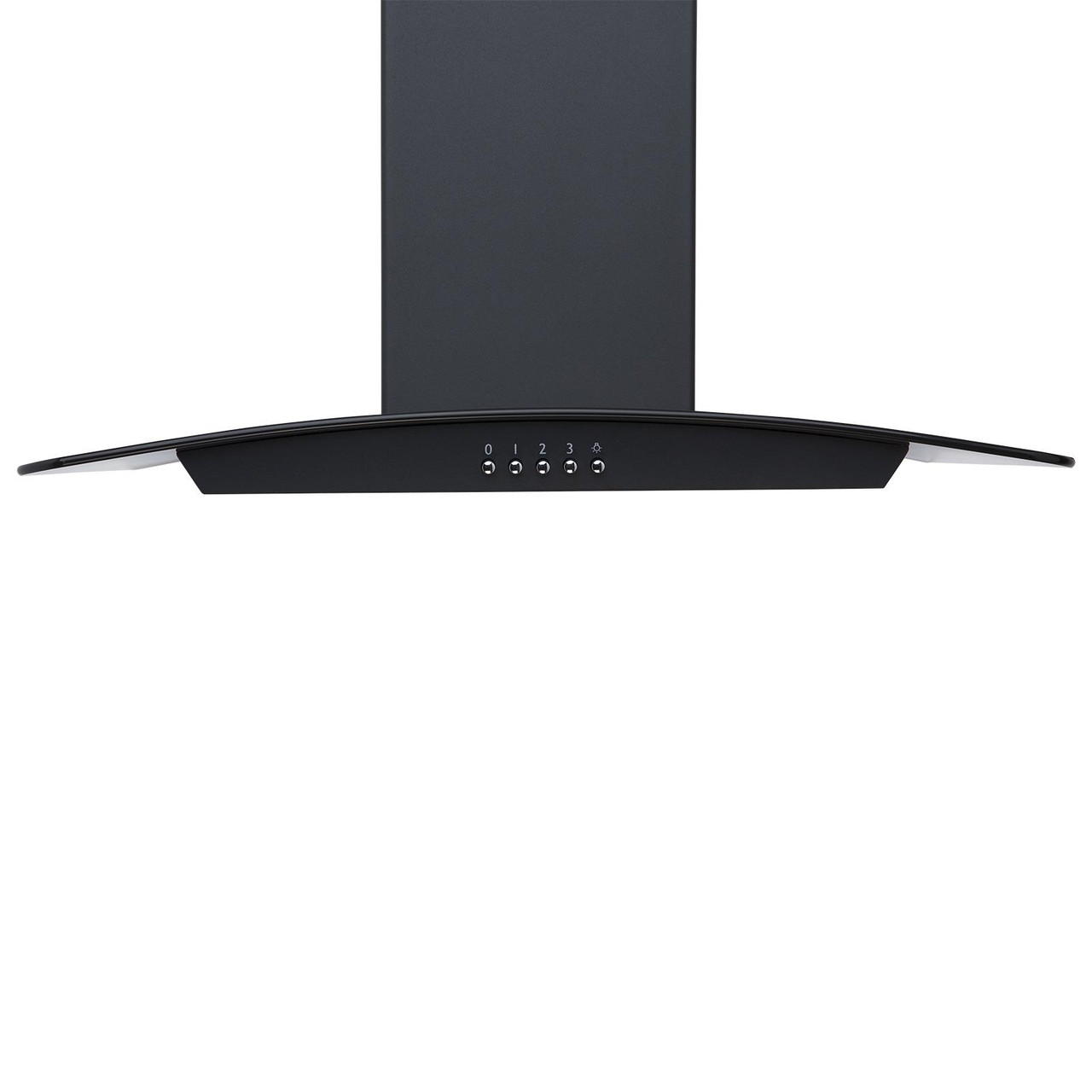 SIA CGHS60BL 60cm Black Smoked Curved Glass Cooker Hood Extractor And ...