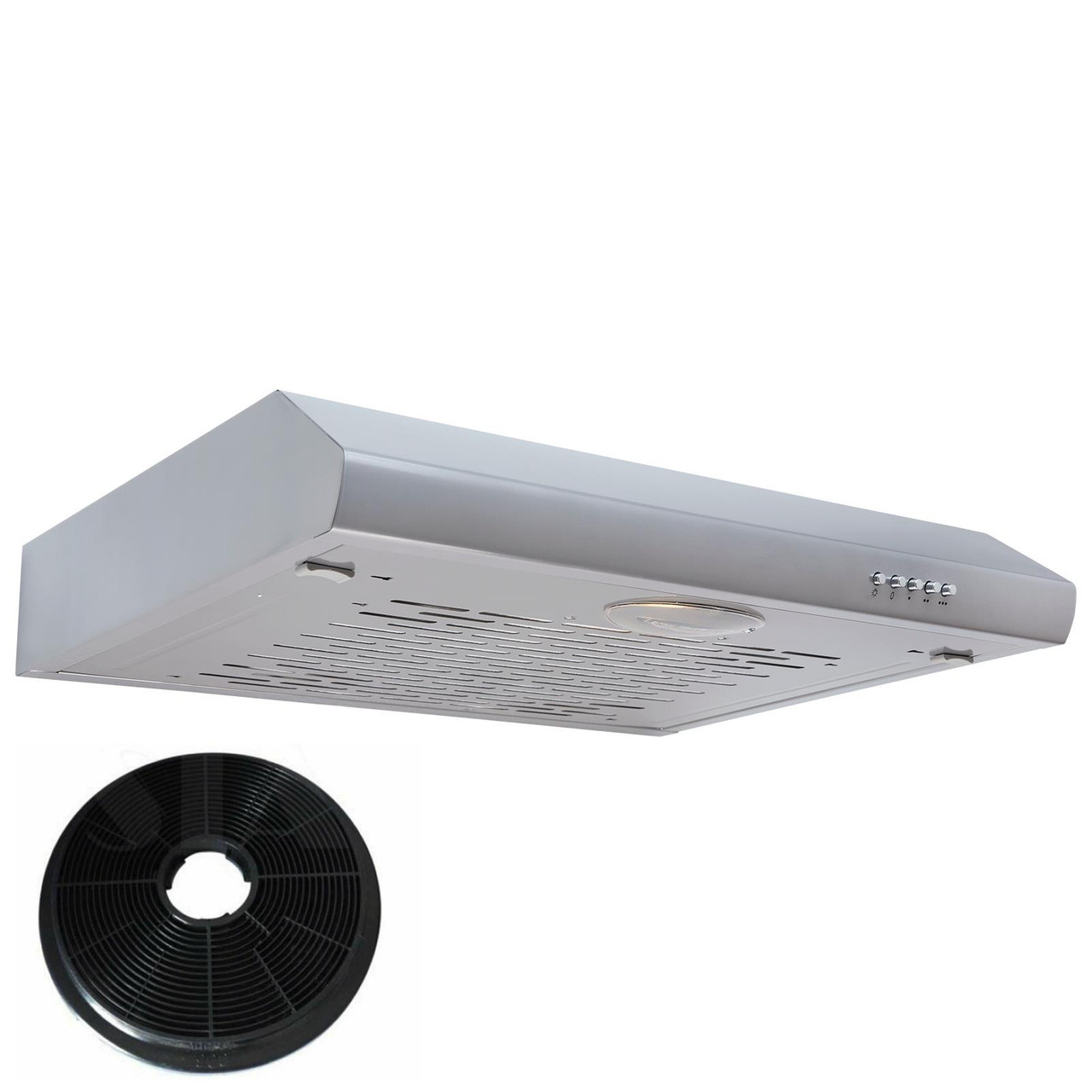 SIA STH60SI 60cm Silver Slimline Visor Cooker Hood Extractor Fan And Filter