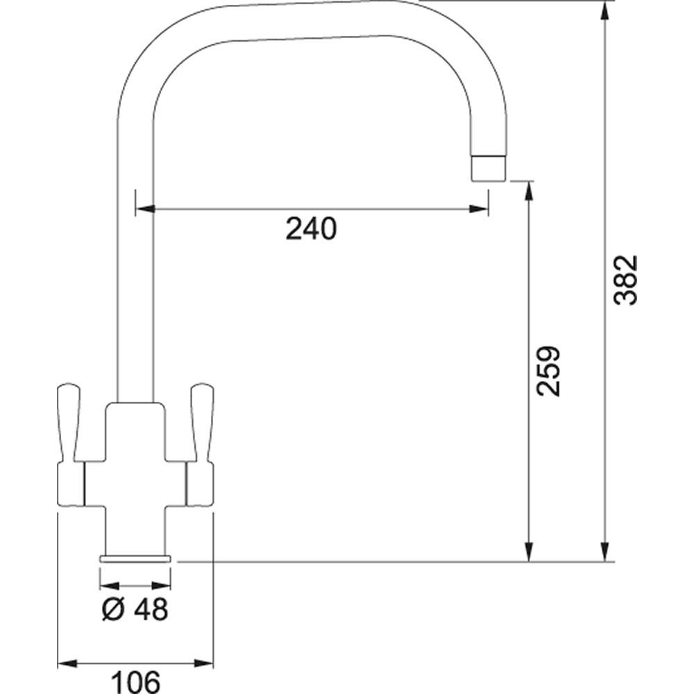 Franke Ascona U-Spout Silk Steel Twin Lever Modern Monobloc Kitchen ...