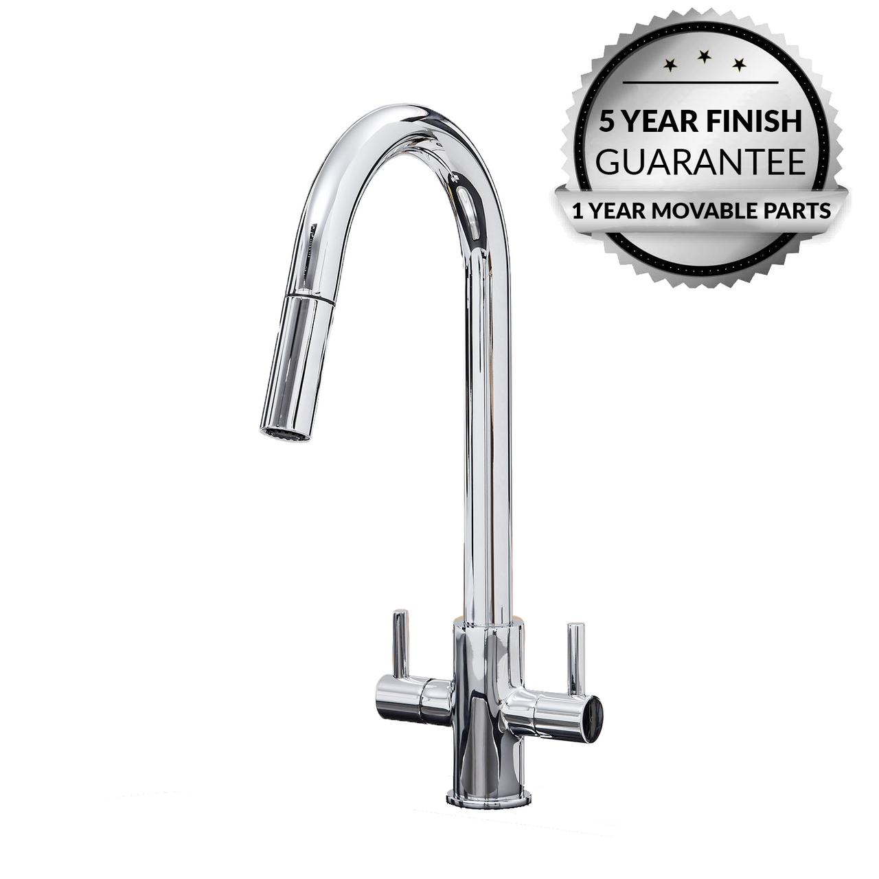 Astracast Sierra 1.0 Bowl White Kitchen Sink & Chrome Pull-Out Spray ...