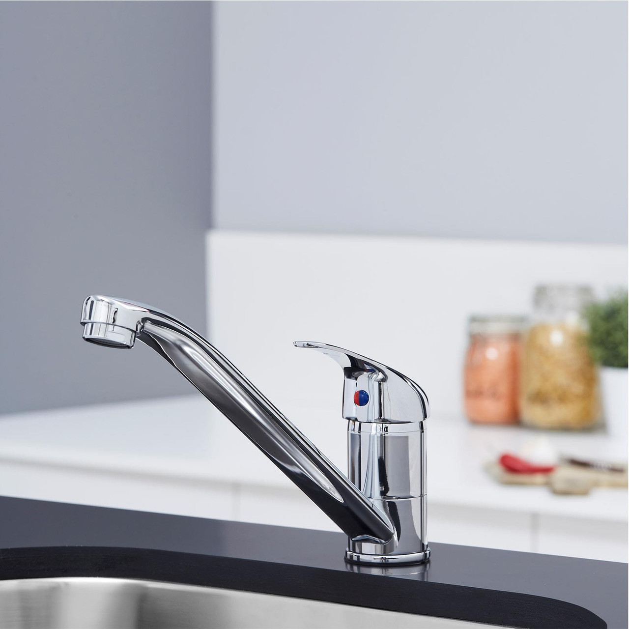 Astracast Sierra 1.5 Bowl Black Kitchen Sink & KT1 Chrome Single Lever Tap