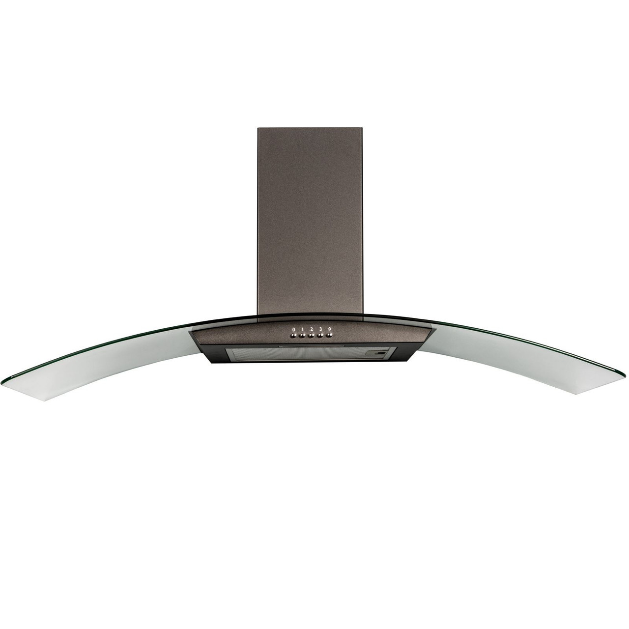 SIA CGH110BL Black 110cm Curved Glass Chimney Cooker Hood Fan And ...