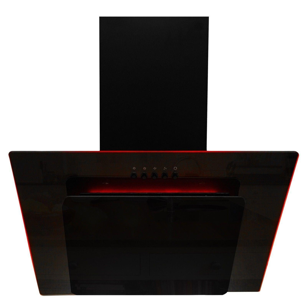 SIA 60cm Black Angled 3 Colour Edge Lit Cooker Hood & Toughened Glass ...
