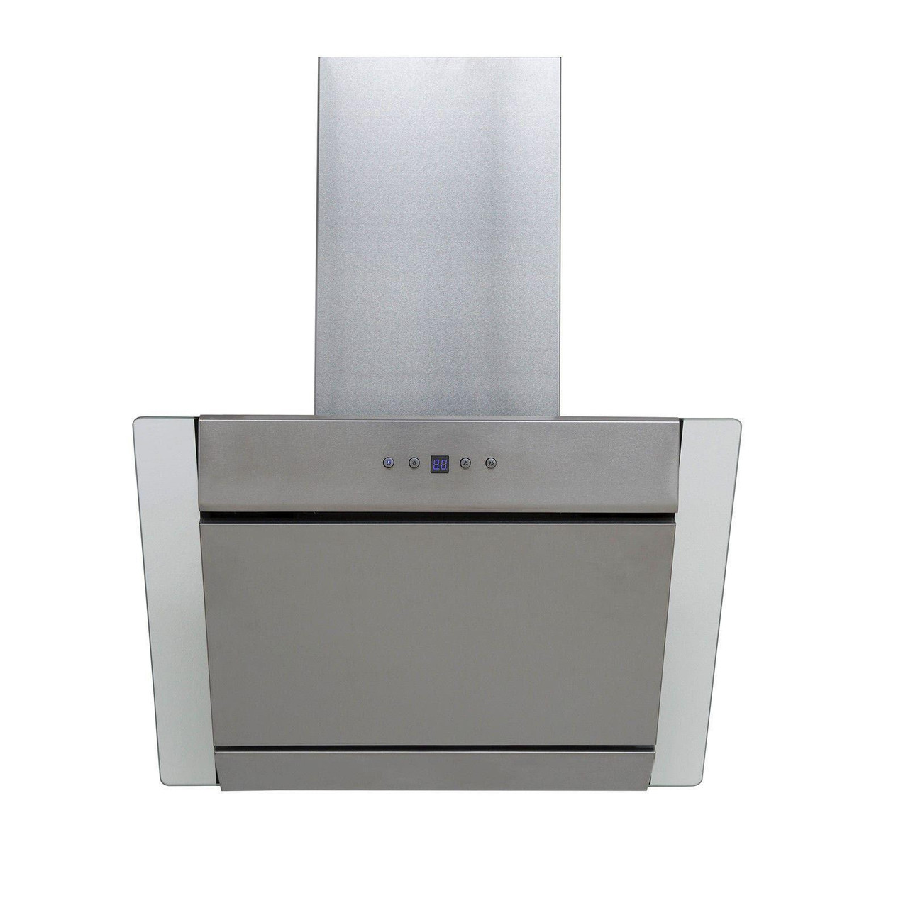 SIA 60cm Angled Stainless Steel Chimney Cooker Hood & Toughened Glass ...