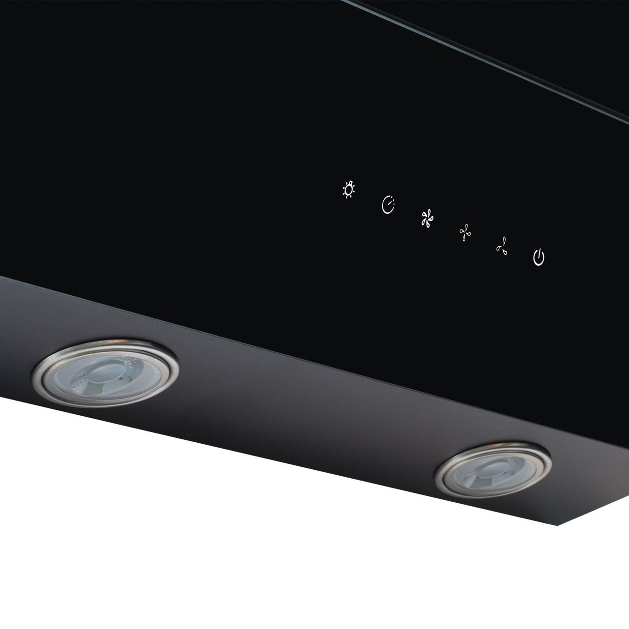 SIA AGTC60BL 60cm Black Angled Touch Control Cooker Hood Extractor & 3m ...