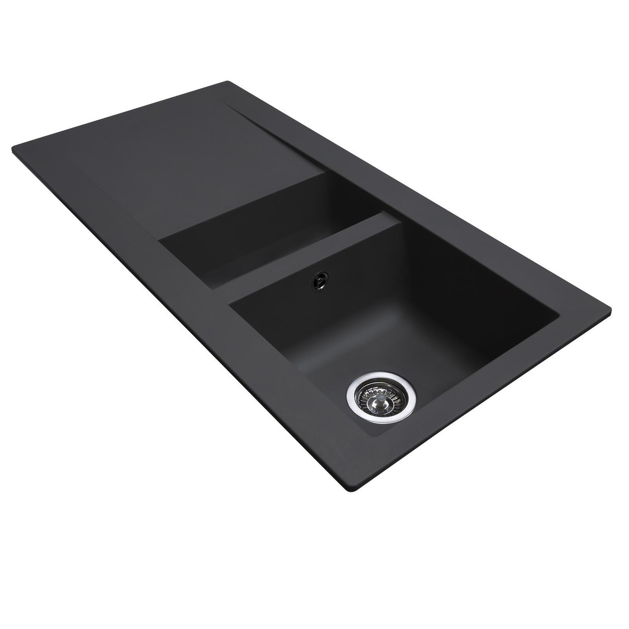 SIA 1.5 Bowl Grey Composite Reversible Inset Kitchen Sink & Angel CP ...