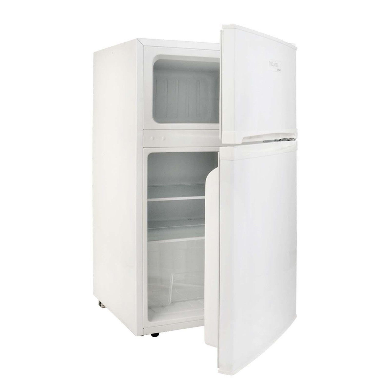 Coolmed CMST125 88L White Freestanding Under Counter 2 Door Fridge Freezer
