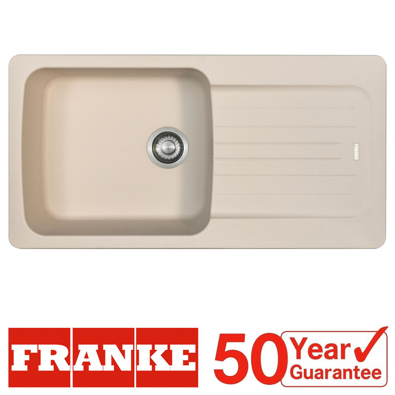 Franke Aveta 1.0 Bowl Cream Tectonite Reversible Kitchen Sink &Basket ...