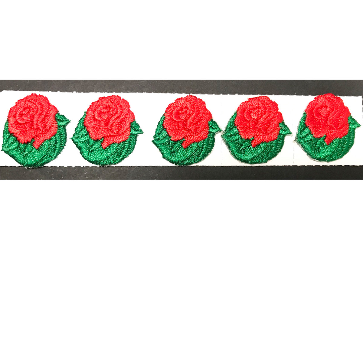 5 Embroidered Rose Patches. Measures 3/4" Diameter - College Traditions
