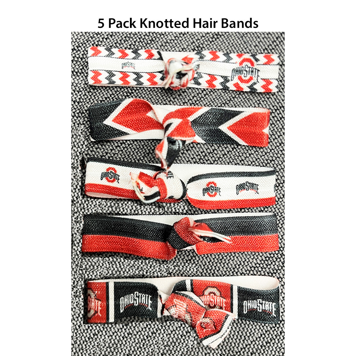 5 Pack Knotted Hair Ties - College Traditions