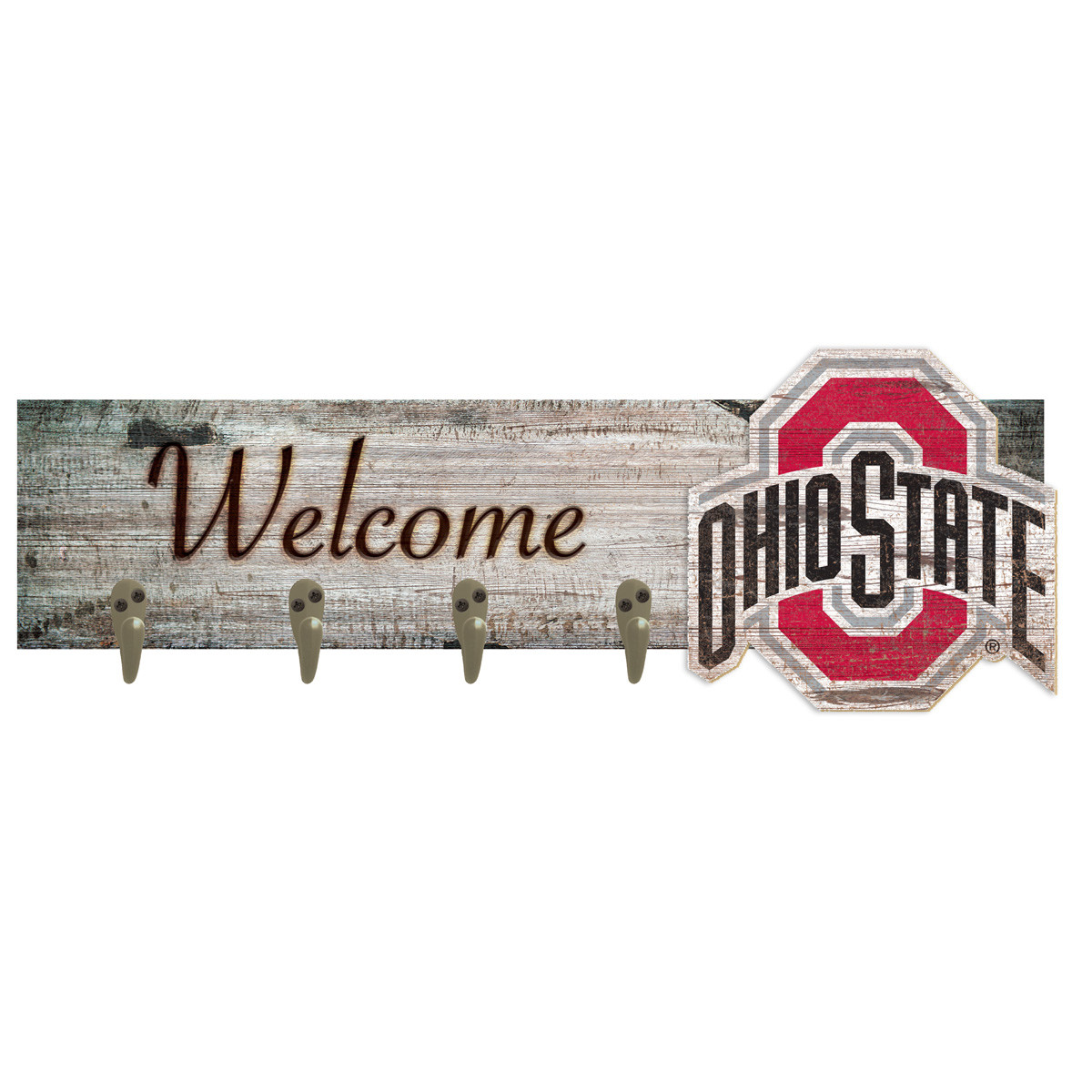 6 x 24 Ohio State Welcome Sign With Hooks - College Traditions