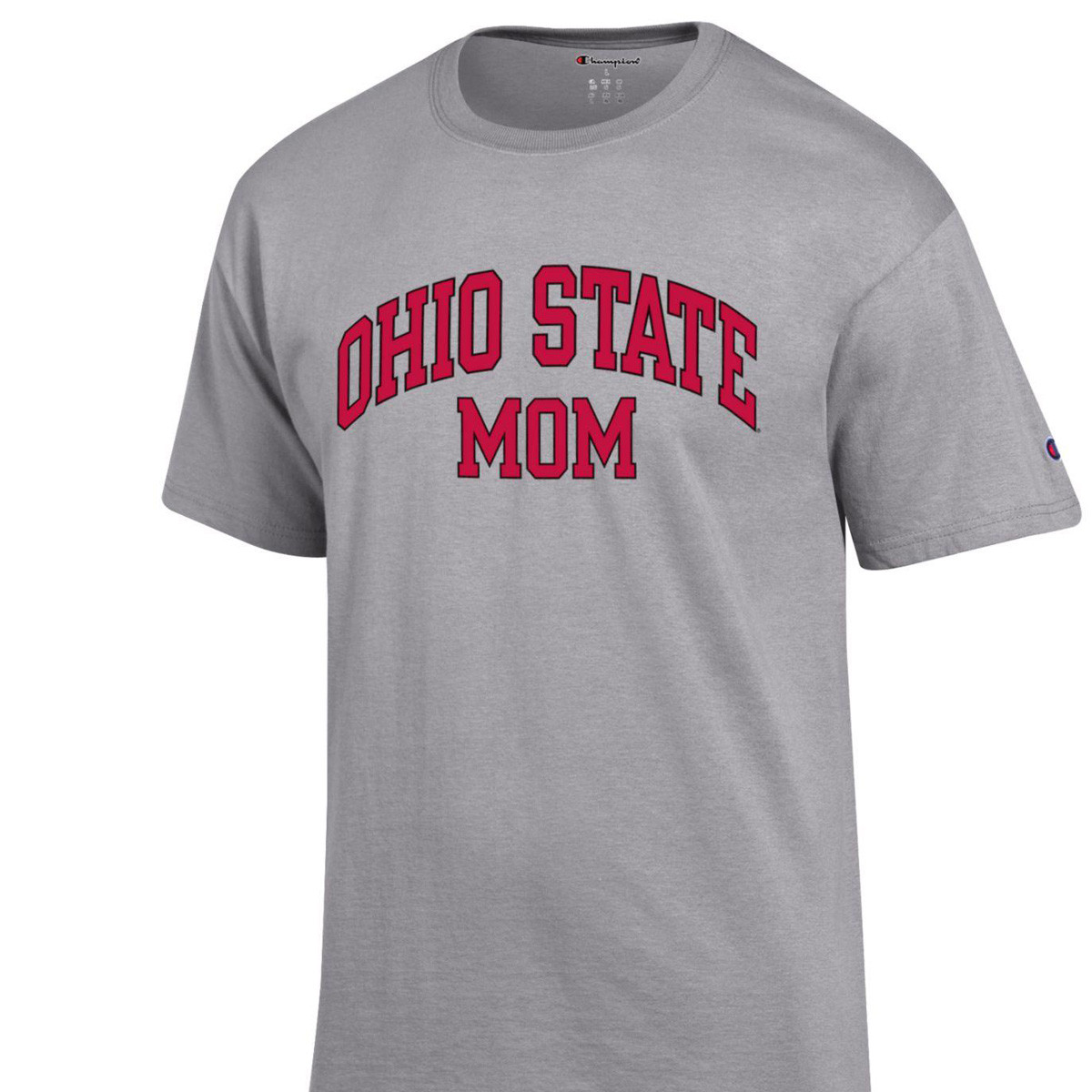 Womens Grey Short Sleeve Ohio State Mom T-Shirt - College Traditions