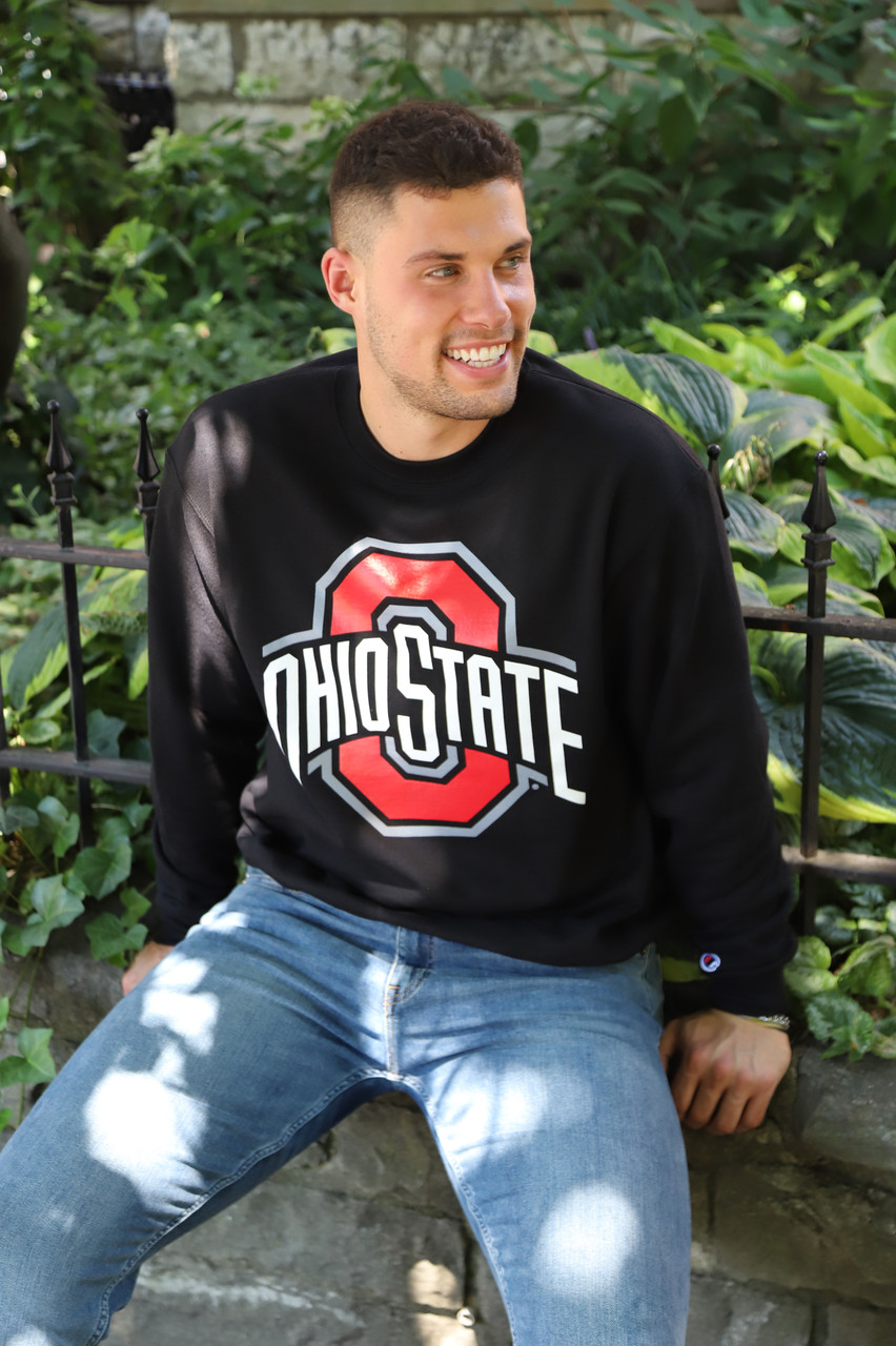 Black Powerblend Crew Neck With Full Chest Ohio State Logo - College ...