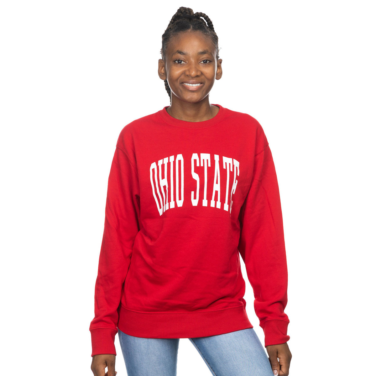 Ohio State Women's Red French Terry Crew - College Traditions