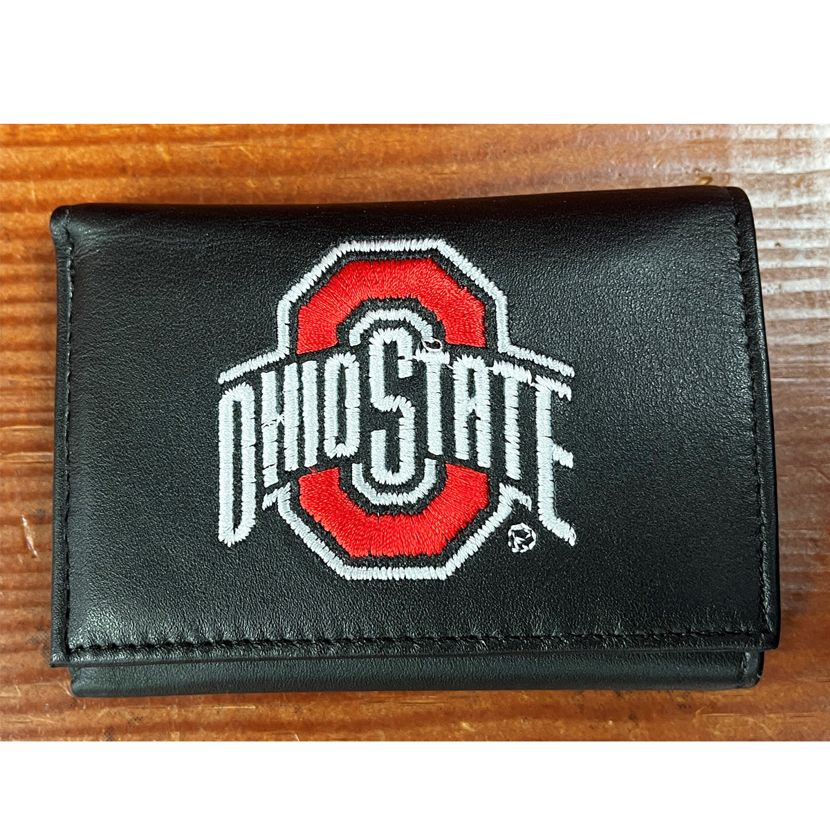 Ohio State Black Leather Trifold Wallet - College Traditions
