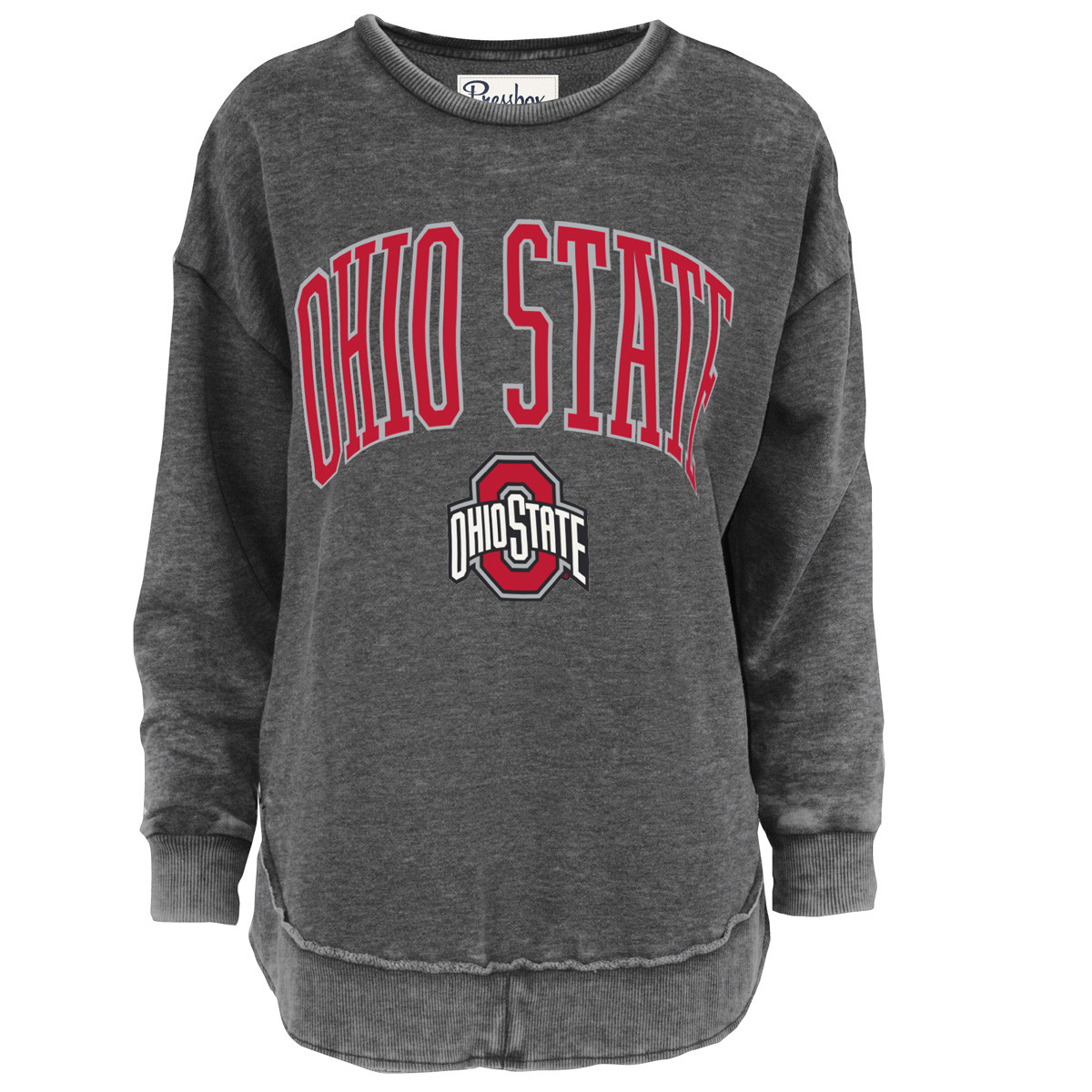Ohio State Women's Black Vintage Poncho Fleece Crew. - College Traditions