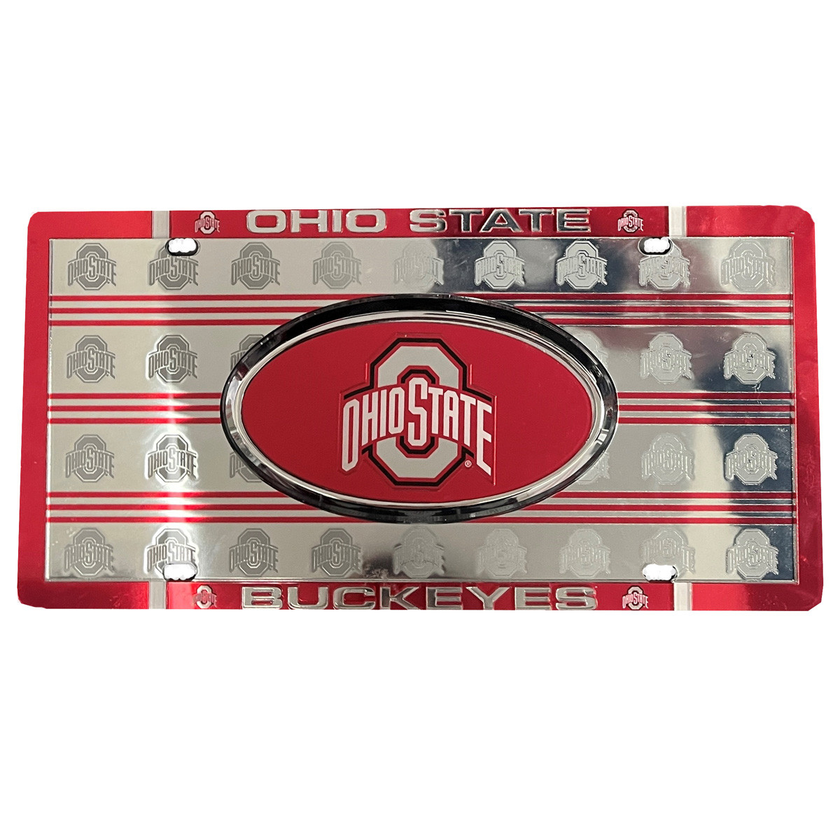 Ohio State Laser Etched 3D Oval License Plate - College Traditions