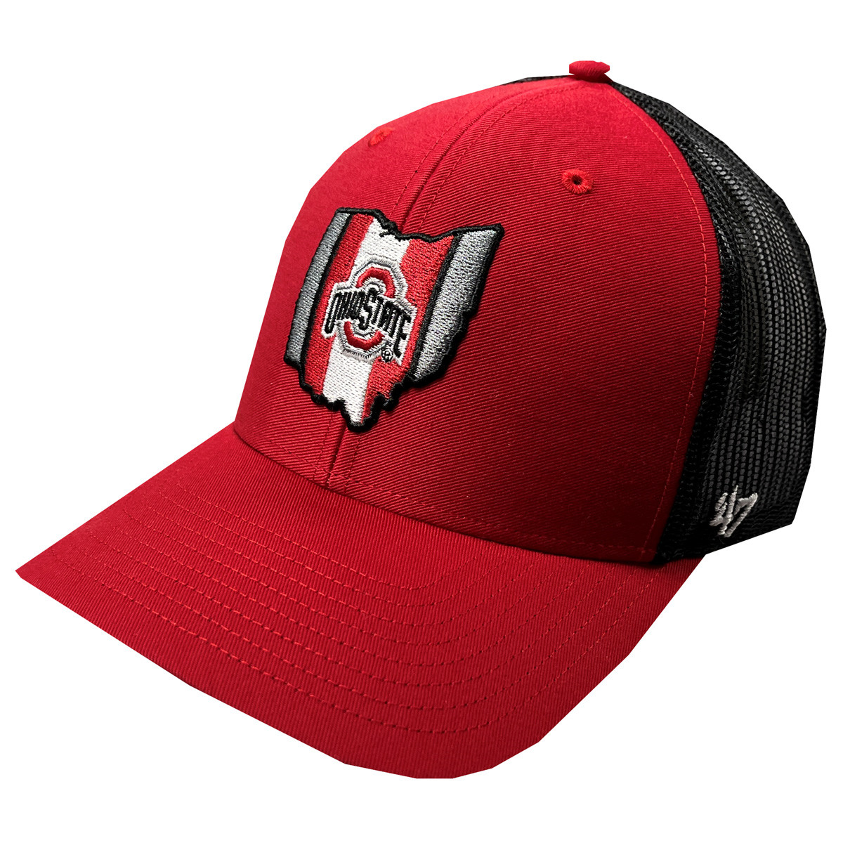 Red & Black Trucker Cap W/ Helmet State Logo - College Traditions