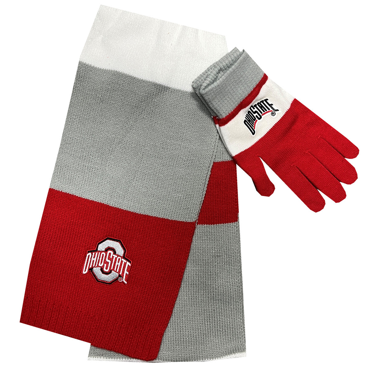 Ohio State Tri-Color Scarf and Glove Set - College Traditions
