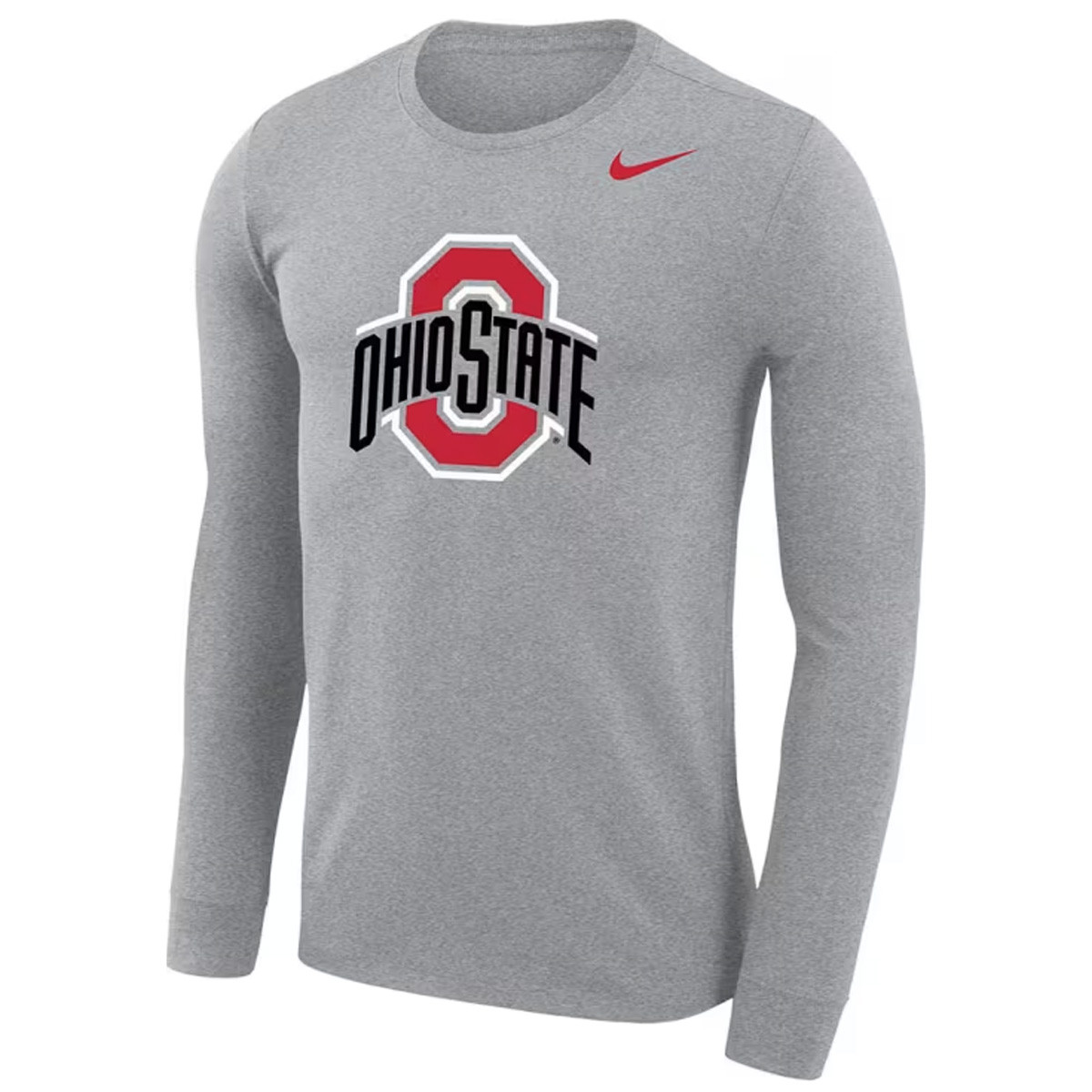 Ohio State Nike Gray Long Sleeve Athletic Logo Tee. - College Traditions