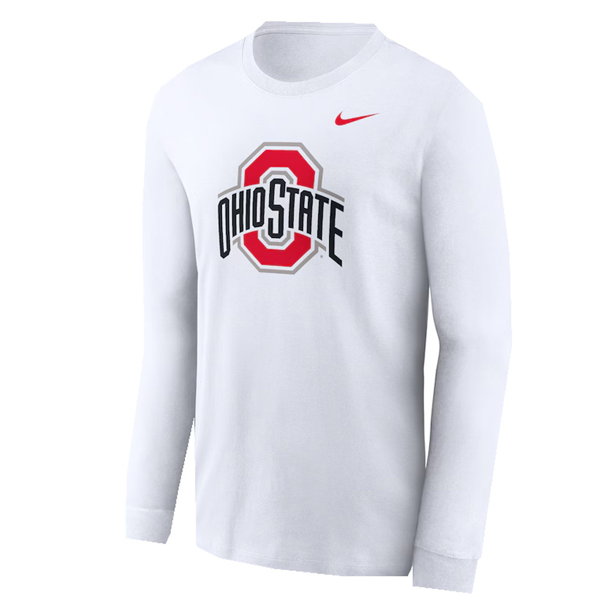 Ohio State White Long Sleeve Athletic Logo Tee. - College Traditions