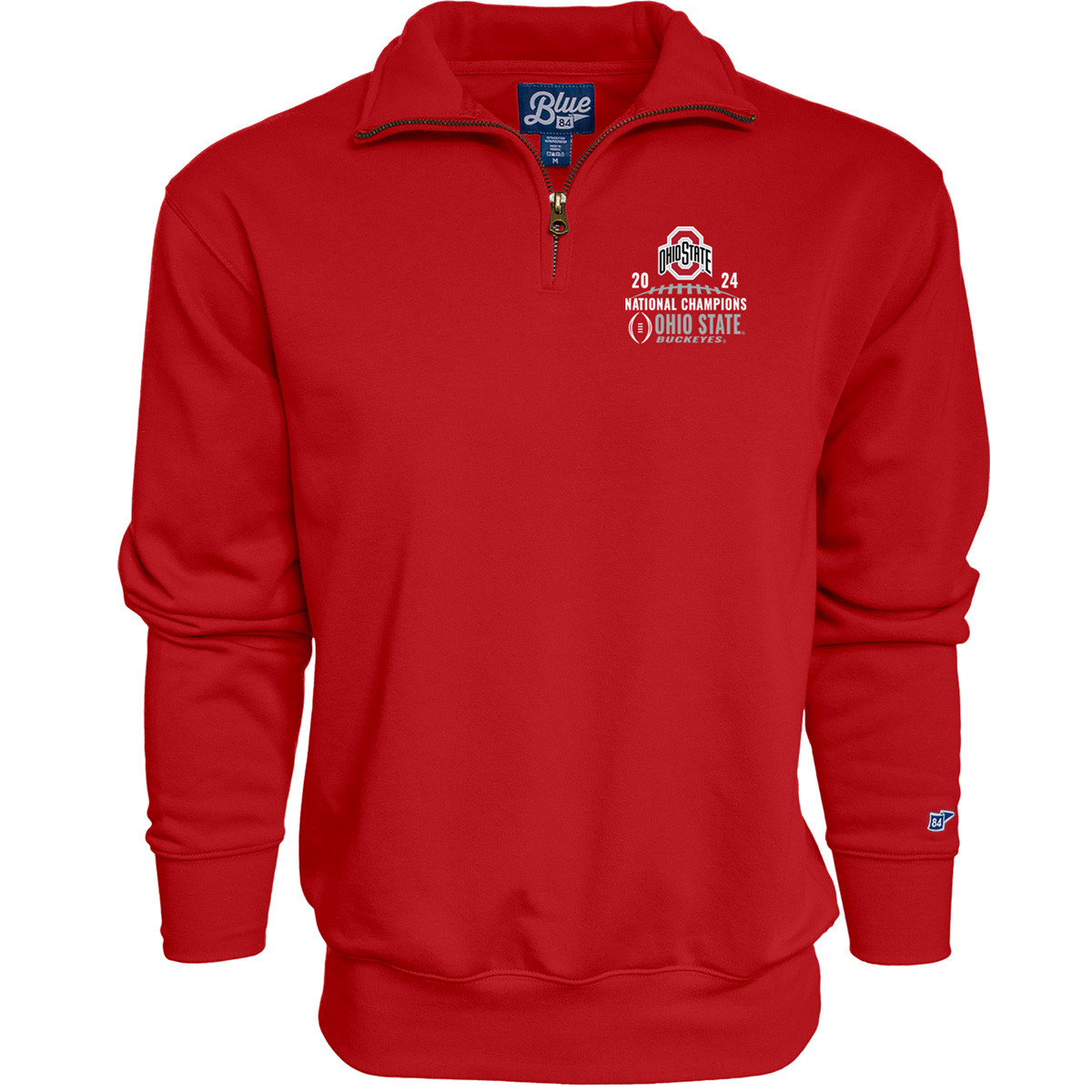 Red Ohio State Naional Champ Fleece Quarter Zip With Embroidered Left ...