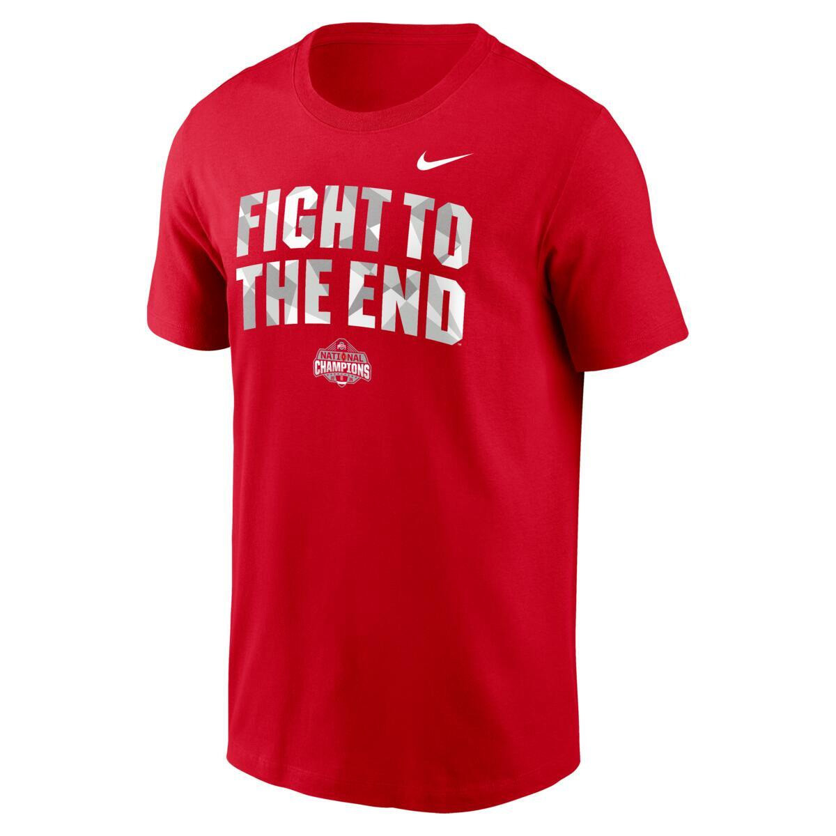 Ohio State Nike Red Fight To The End National Champion Tee. - College ...