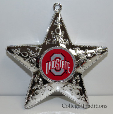 Ohio State Silver Star Ornament - College Traditions