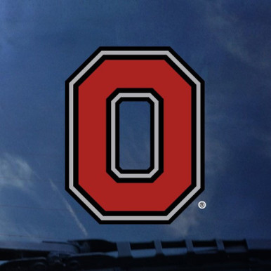 Red and Gray Block O Decal - College Traditions