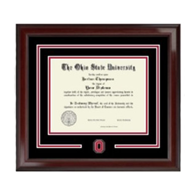 Ohio State Full Color Diploma Frame w/Block O - College Traditions